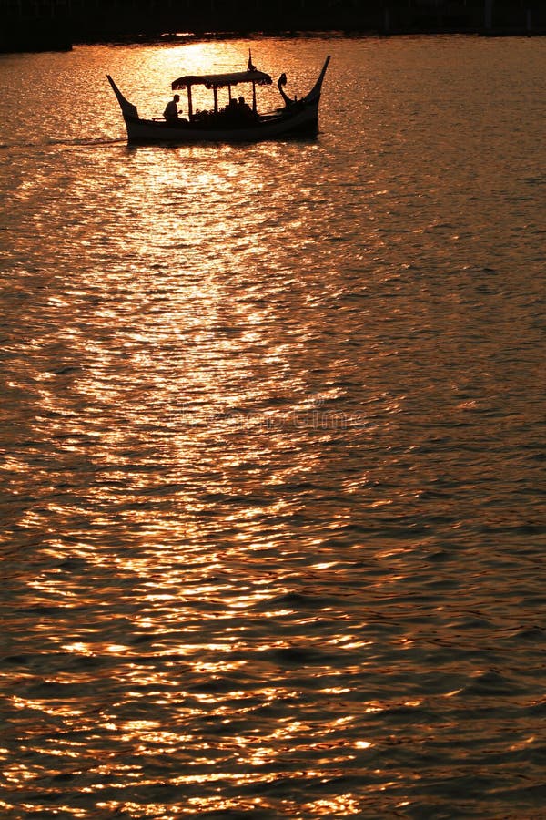 Boat Ride stock photo. Image of flow, silhouette, current - 1083936