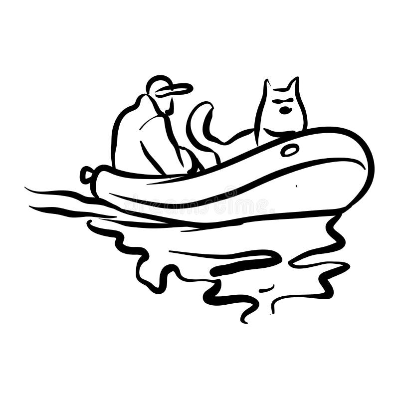 Boat riding stock vector. Illustration of person, rubber - 229855516