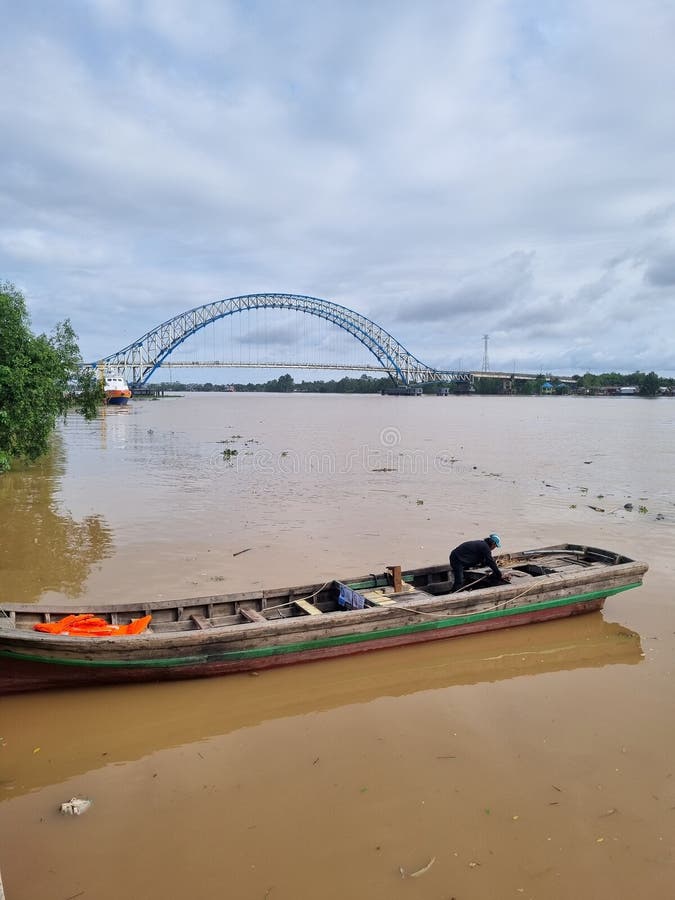 Boat River Bridge Sky Nature People Pixels Whitesky Editorial ...