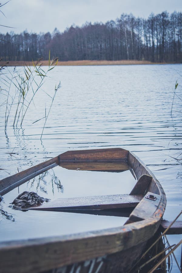 Boat on the River, Lake. a Boat with Oars. Stock Photo - Image of relax ...