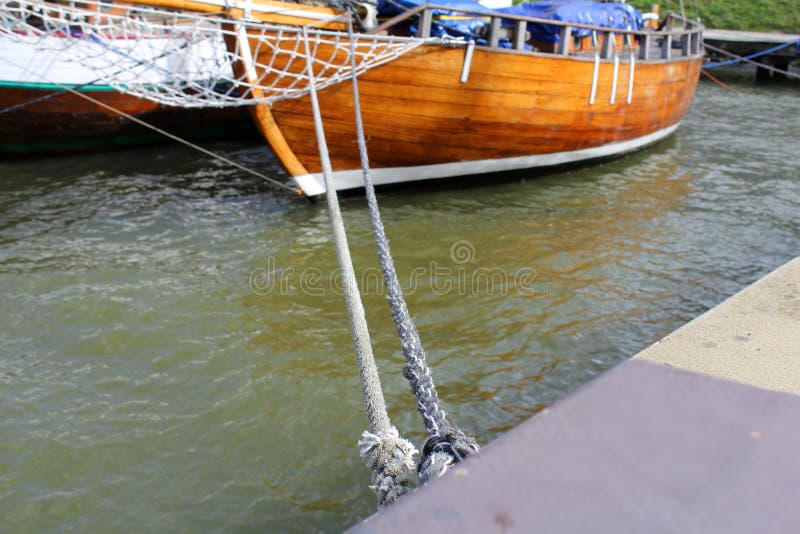 Boat rope tied stock image. Image of sailing, horizontal - 45822569