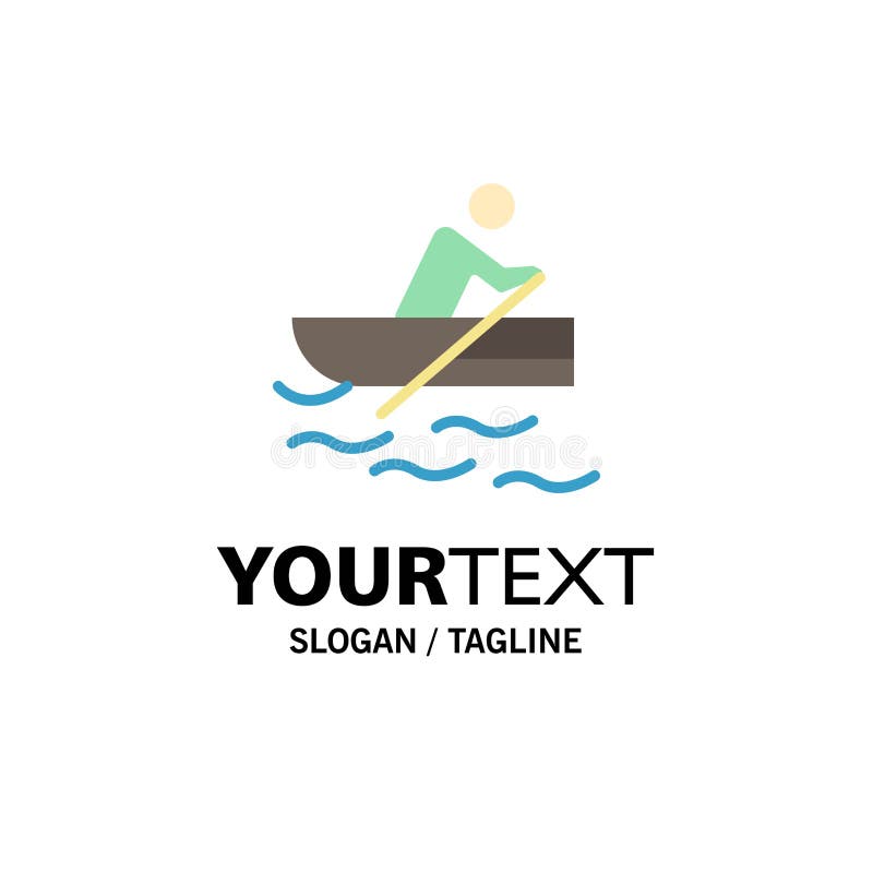 Boat, Rowing, Training, Water Business Logo Template. Flat Color Stock ...