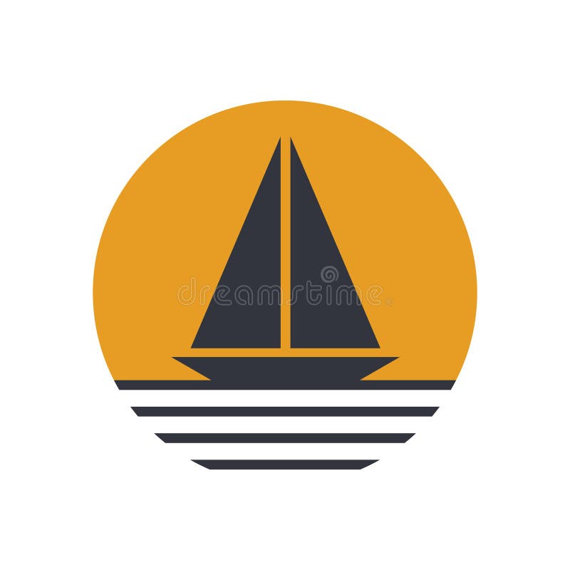 Boat or Sail Logo Template Icon Stock Vector - Illustration of ocean ...