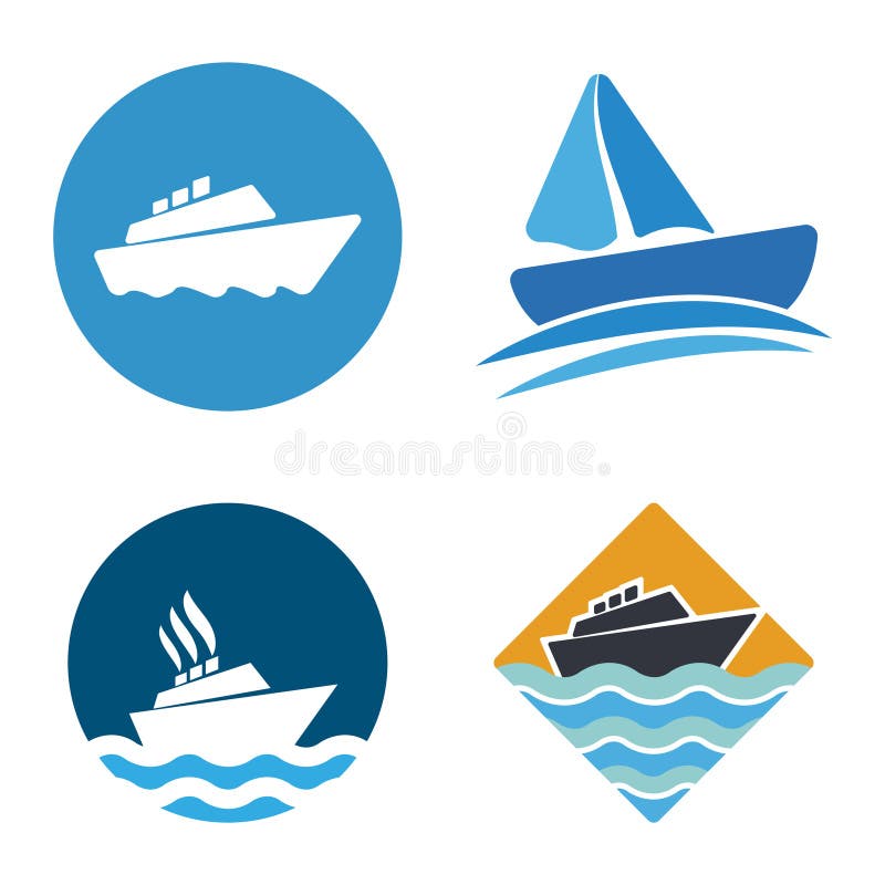 Boat or Sail Logo Template Icon Stock Vector - Illustration of modern ...