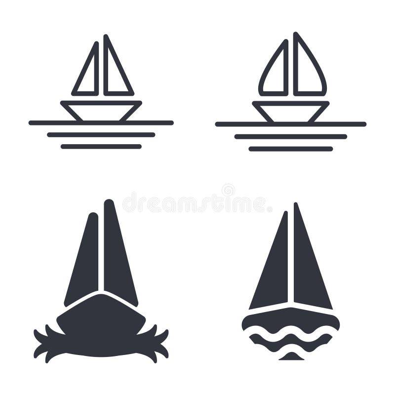 Boat or Sail Logo Template Icon Stock Vector - Illustration of emblem ...