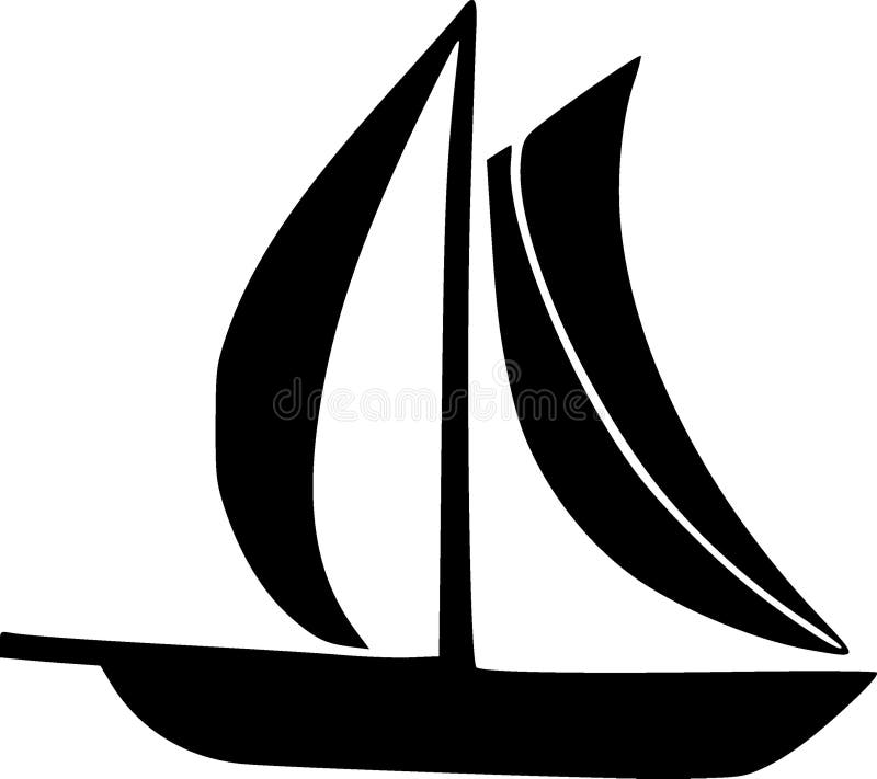 Boat Sail Ship Icon in Solid Style Stock Illustration - Illustration of ...