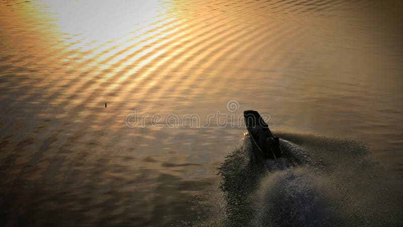 Boat Sailing on River with Sunlight Reflection Stock Image - Image of ...