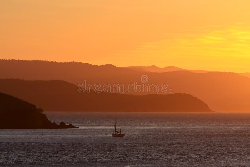 Costa Rican Sunset stock image. Image of orange, ocean - 621585