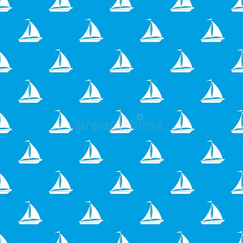 Boat with Sails Pattern Seamless Blue Stock Vector - Illustration of ...