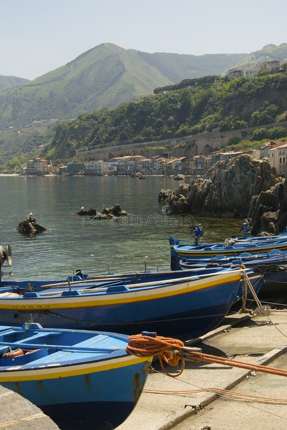 Boat on Scilla, Great Landscape Stock Image - Image of italy, fishing ...