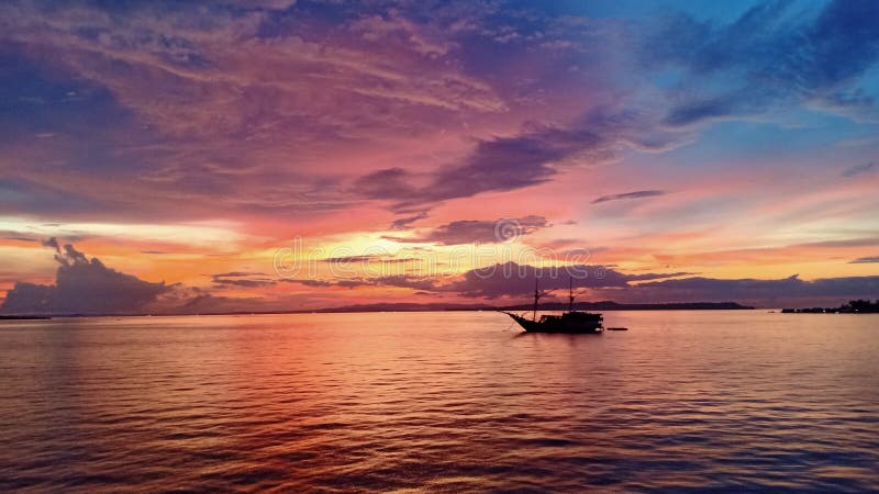 Boat on the Sea Raja Ampat Indonesia Stock Photo - Image of ocean, boat ...
