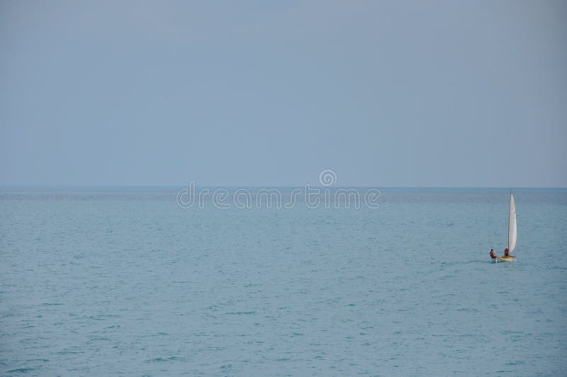 Boat in the Sea Surface on a Sunny Day Stock Photo - Image of nature ...