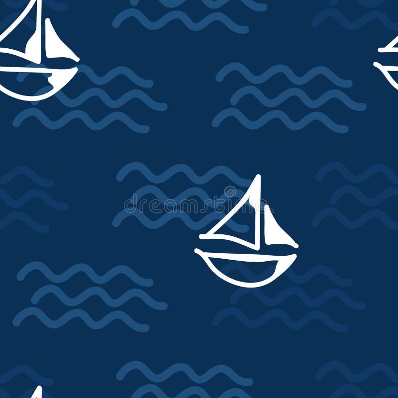 Boat on sea waves stock vector. Illustration of summer - 137503512