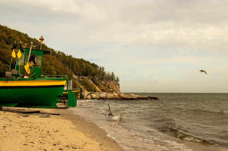 Boat on the seashore stock image. Image of vehicle, coast - 361161797