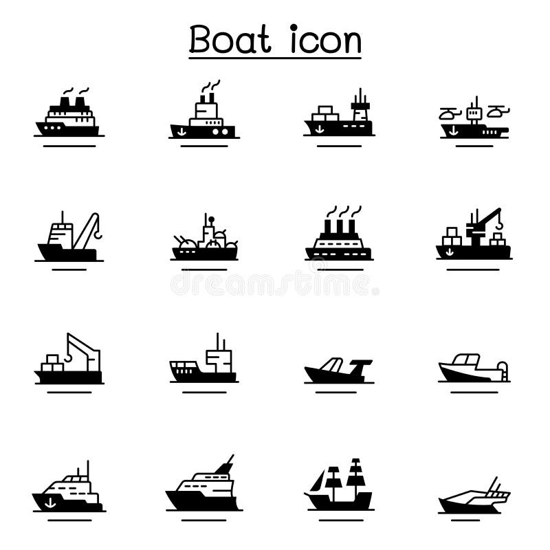 Boat, Ship Icon Set Vectorillustration Graphic Design Stock Vector ...