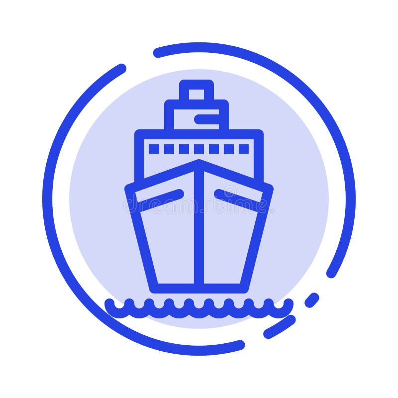 Boat, Ship, Transport, Vessel Blue Dotted Line Line Icon Stock Vector ...