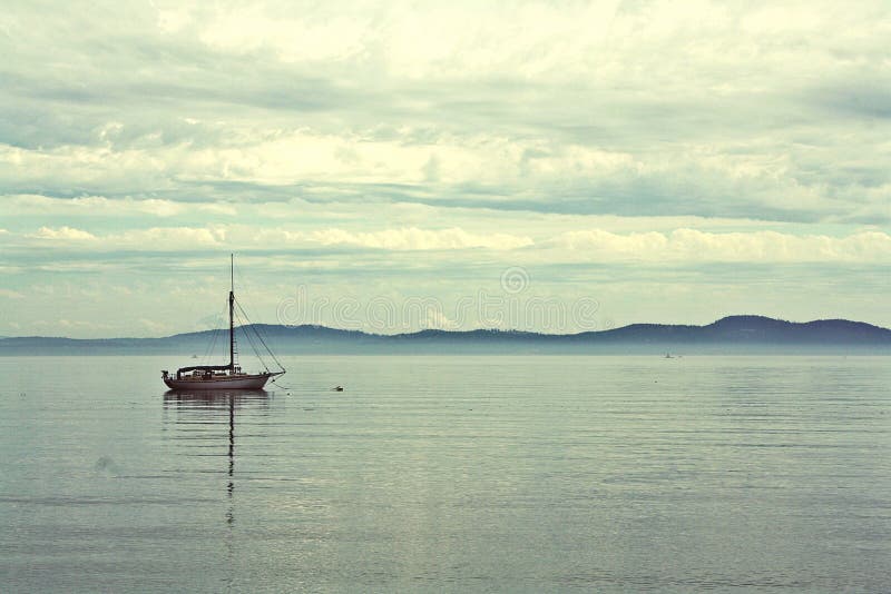 Boat stock image. Image of nature, fishing, cloudy, alone - 40977517