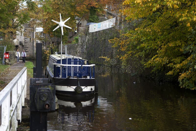 Boat in skipton stock image. Image of ship, stone, people - 17461417