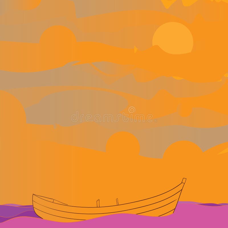 Boat and sky stock vector. Illustration of nastolgiya - 27896049