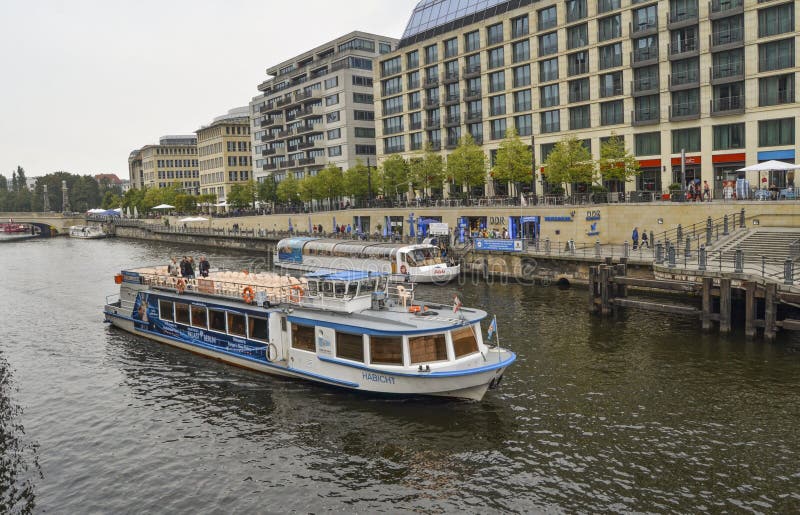 A Boat on the Spree River, Berlin, Germany, September 2017 Editorial ...
