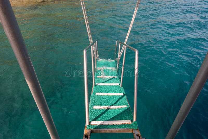Boat Stairs To the Blue Sea Stock Photo - Image of marine, journey ...
