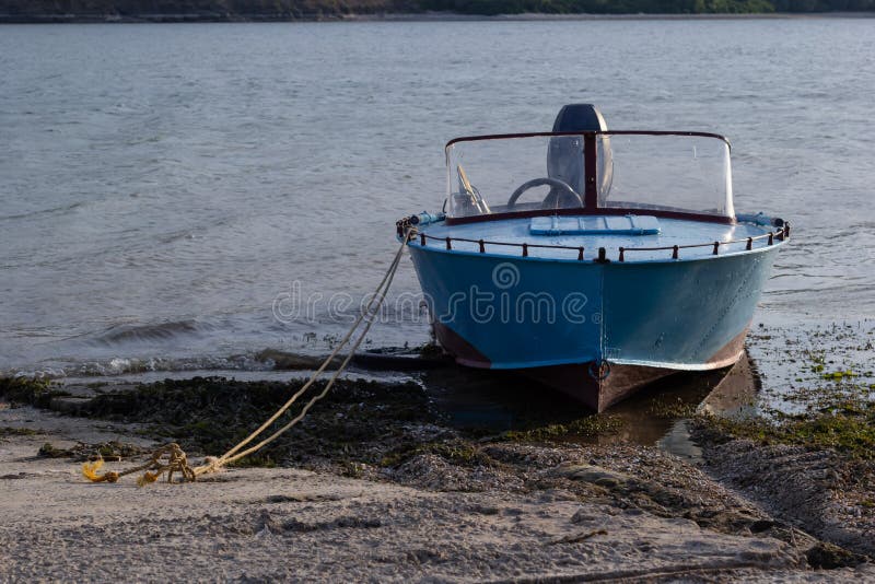 The Boat Stands on the Bank of the River. Means of Transportation on ...