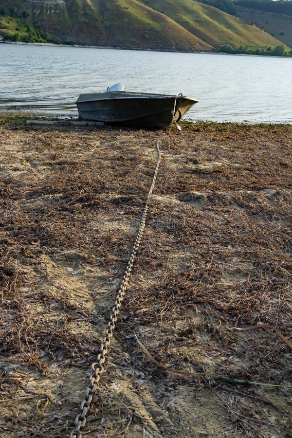 The Boat Stands on the Bank of the River. Means of Transportation on ...