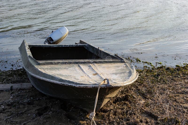 The Boat Stands on the Bank of the River. Means of Transportation on ...