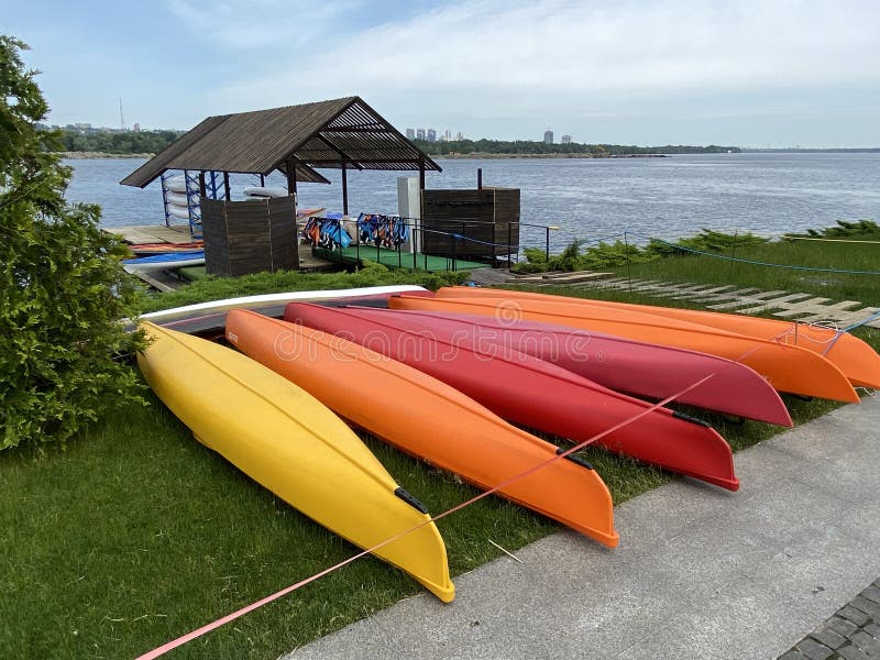 Boat Station with Many Boats in Summer Day Stock Image - Image of boat ...