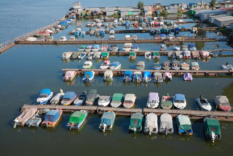 Boat station, motorboats stock photo. Image of powerboat - 145292102
