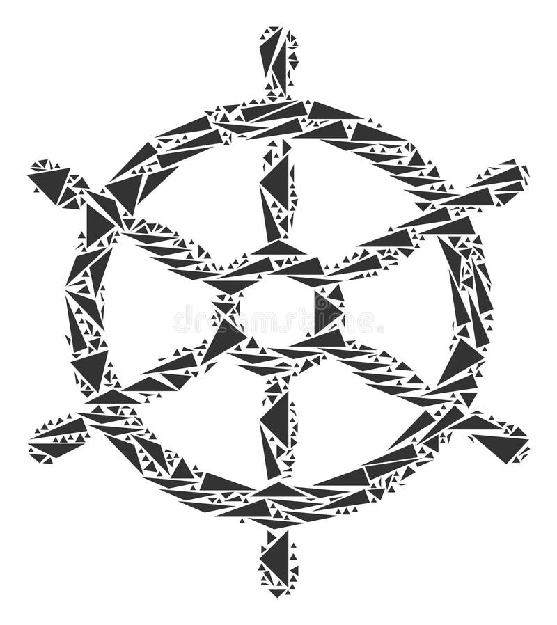 Boat Steering Wheel Mosaic of Triangles Stock Vector - Illustration of ...