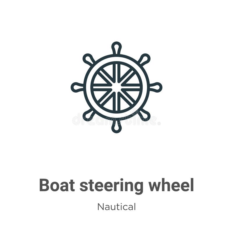 Boat Steering Wheel Outline Vector Icon. Thin Line Black Boat Steering ...