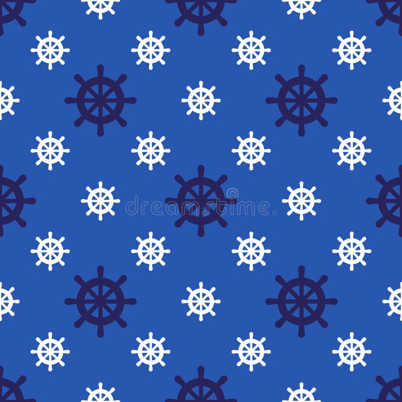 Boat Steering Wheel Seamless Pattern Marine Fabric Vector Illustration ...
