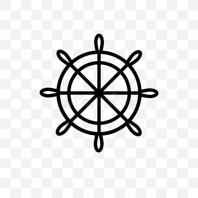 Boat Steering Wheel Vector Linear Icon Isolated on Transparent ...