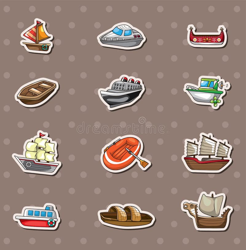 Cartoon boat icon stock vector. Illustration of cute - 17635627