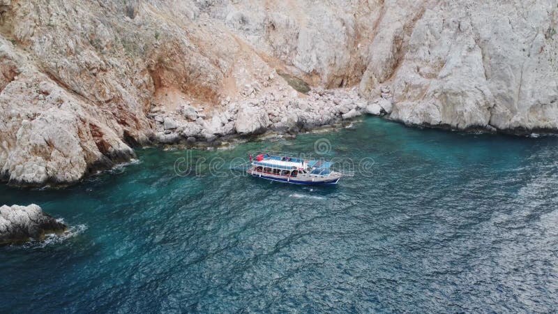 The Boat Stopped Near the Island of Suluada, Turkey Stock Video - Video ...