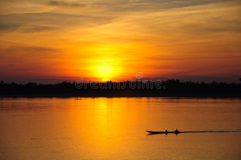Man on Boat at Sunset, Chitwan Nepal Stock Photo - Image of patience ...