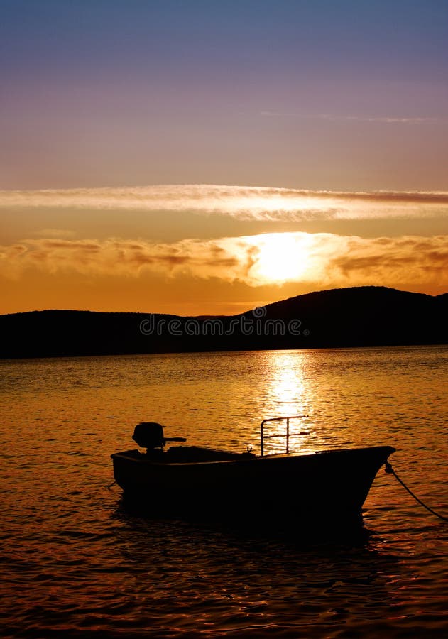 Boat at Sunset stock photo. Image of summer, tourism - 10910480