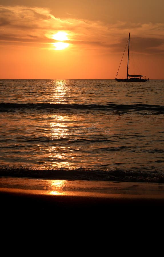 Boat at sunset stock photo. Image of nature, boating - 13951856