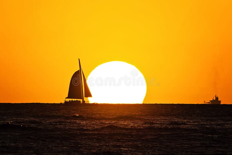 Boat at Sunset stock image. Image of coast, relax, orange - 27859833
