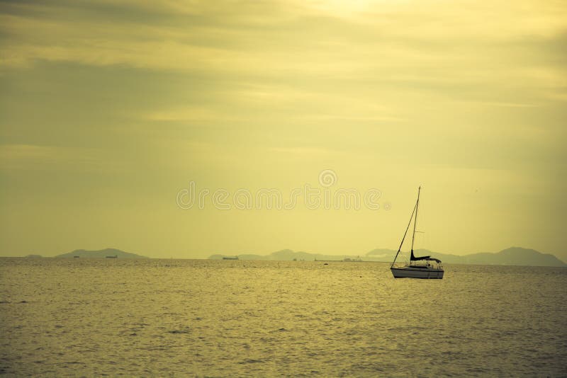 Boat in Sunset, Color Effect Stock Photo - Image of sundown, boat ...