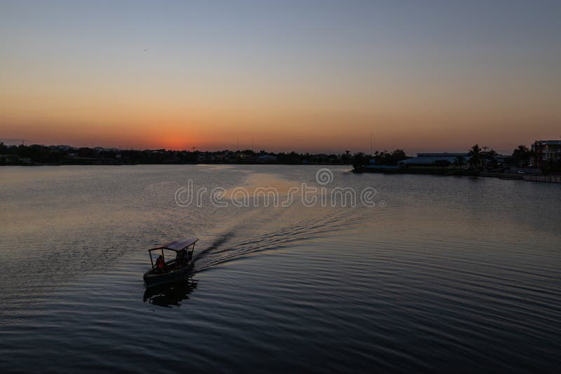Boat Sunset stock image. Image of sunrise, horizon, view - 173900219