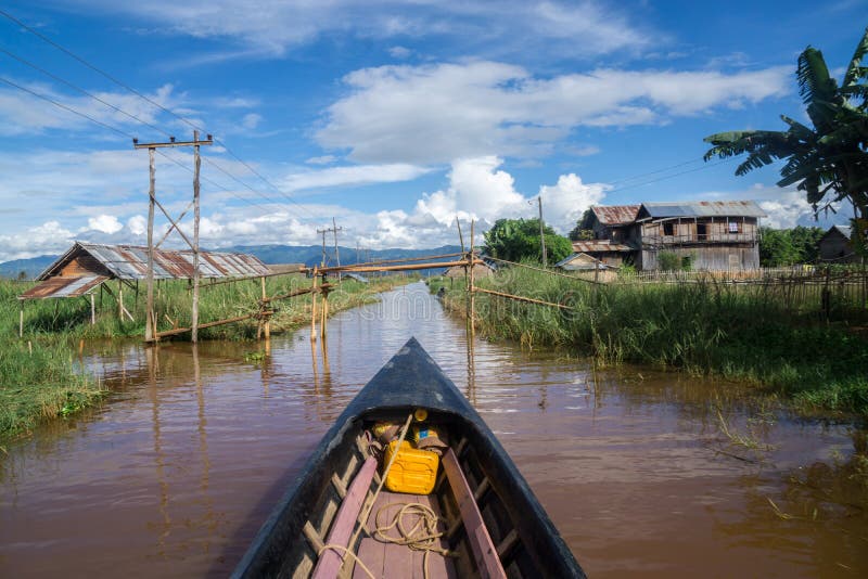 Boat tour Inle Lake stock image. Image of landscape, water - 89960607