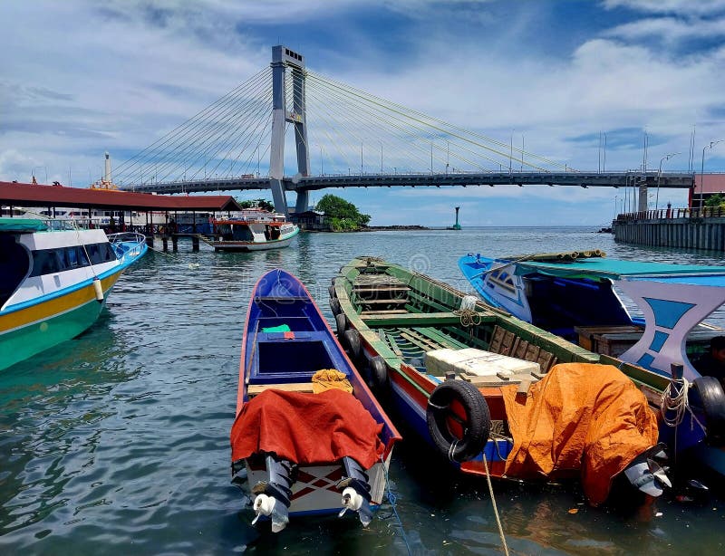 Boat for Tourist in Manado Bridge , Indonesia Editorial Image - Image ...