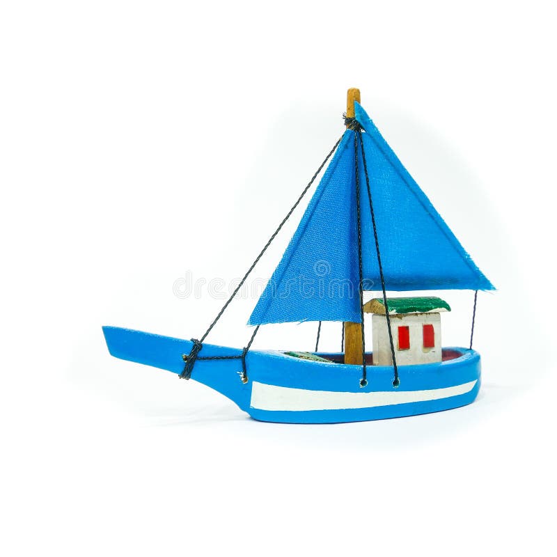 Boat toy blue color stock image. Image of small, wooden - 95807815