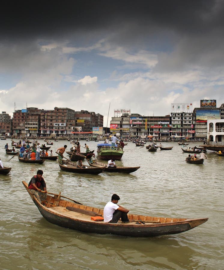 Boat Traffic on Buriganga River Editorial Photo - Image of south ...