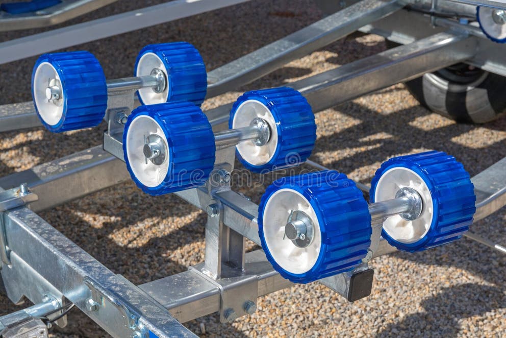 Boat Trailer Rollers Set stock photo. Image of rubber - 195618504