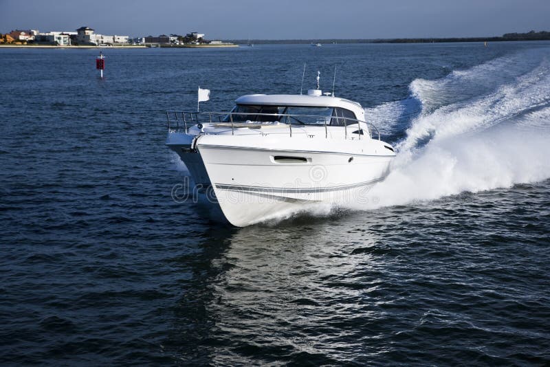 Boat Travelling on a Sunny Day Stock Photo - Image of cruise, engine ...