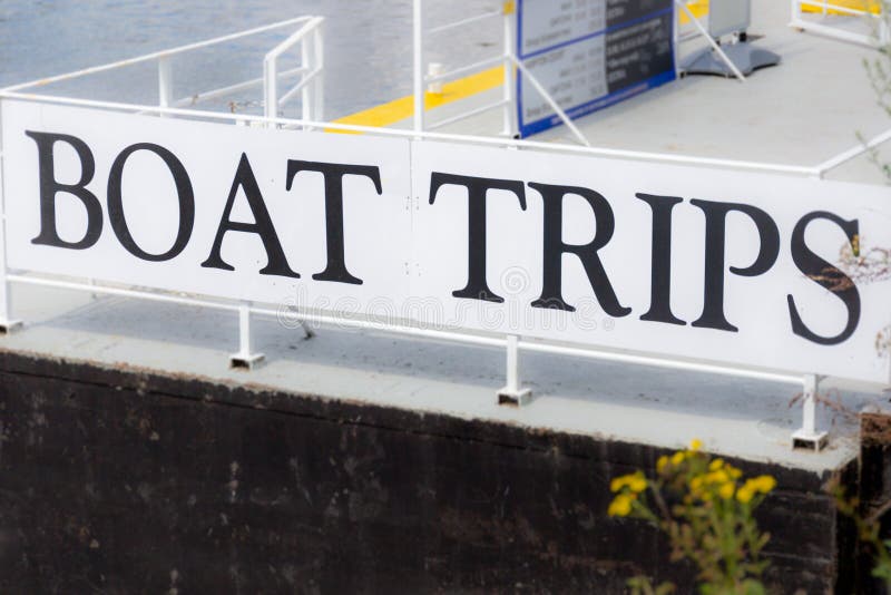 Boat trips sign stock photo. Image of sightseeing, journey - 157704488