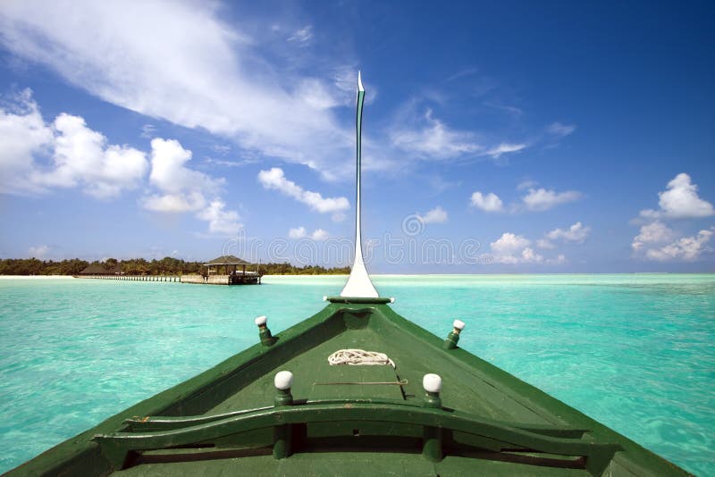 Boat and tropical island stock photo. Image of sport, romantic - 4958208